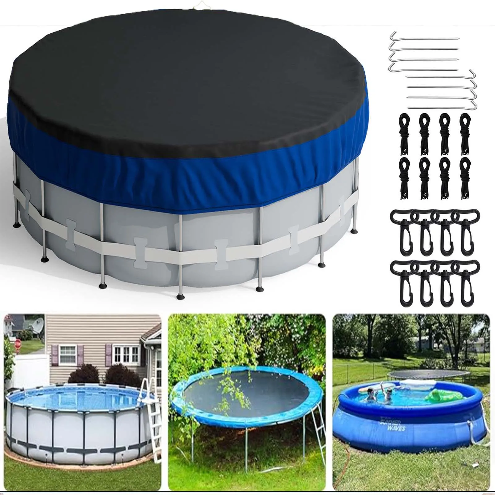 18Ft-Round-Pool-Cover-Oxford-Fabric-Winter-Pool-Solar-Cover-for-above ...