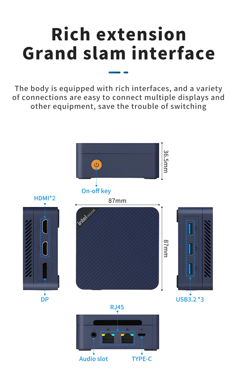 Мини-ПК ZX06 (Intel N150, RAM 12 ГБ, Intel UHD Graphics, Windows 11 Pro ...