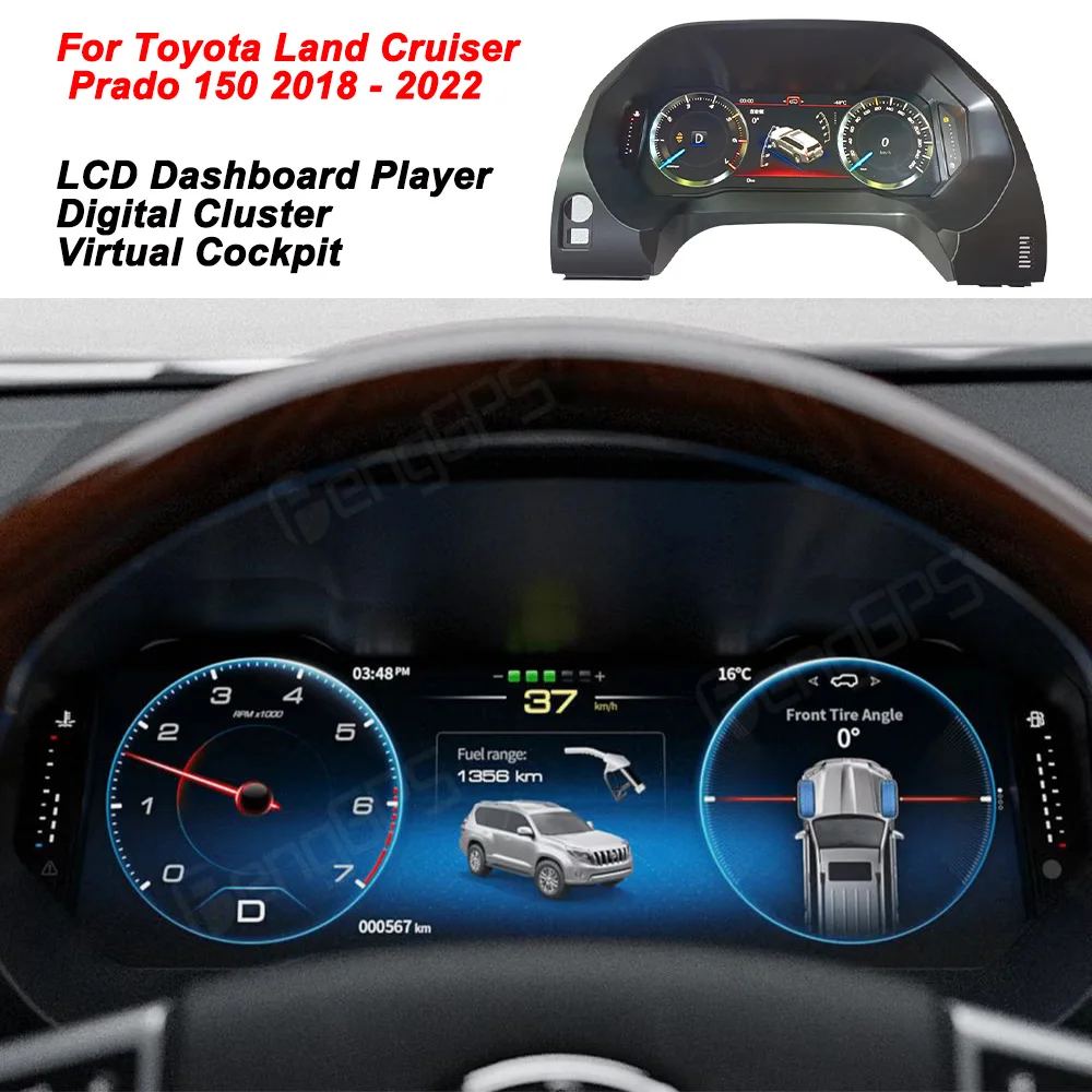 For-Toyota-Land-Cruiser-Prado-150-2010-2022-Car-LCD-Dashboard-Player ...