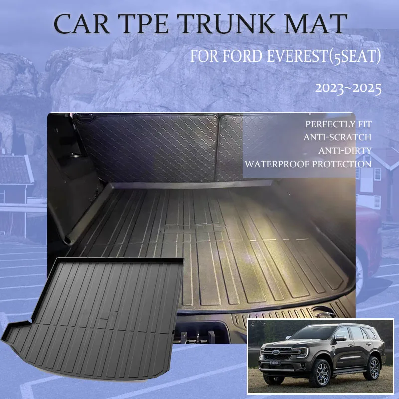 Car TPE Boot Mat For Ford Everest U704 2023 2024 2025 5seat Waterproof ...