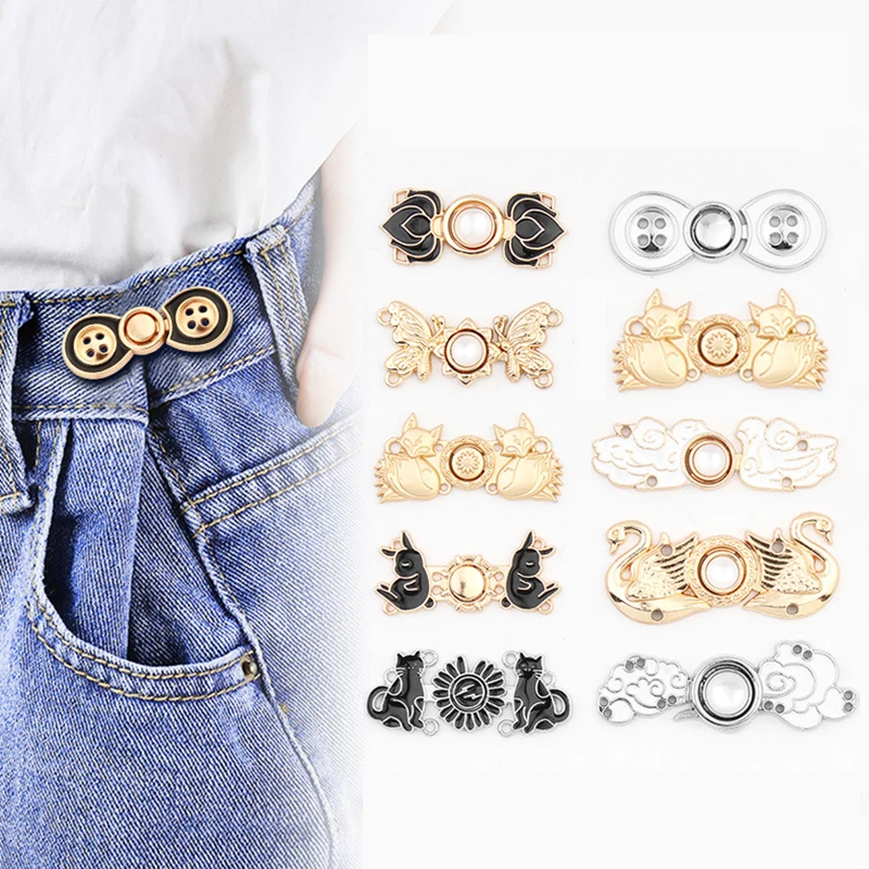 Jeans-Waist-Buckle-Waist-Closing-Artifact-Invisible-Snap-Button ...