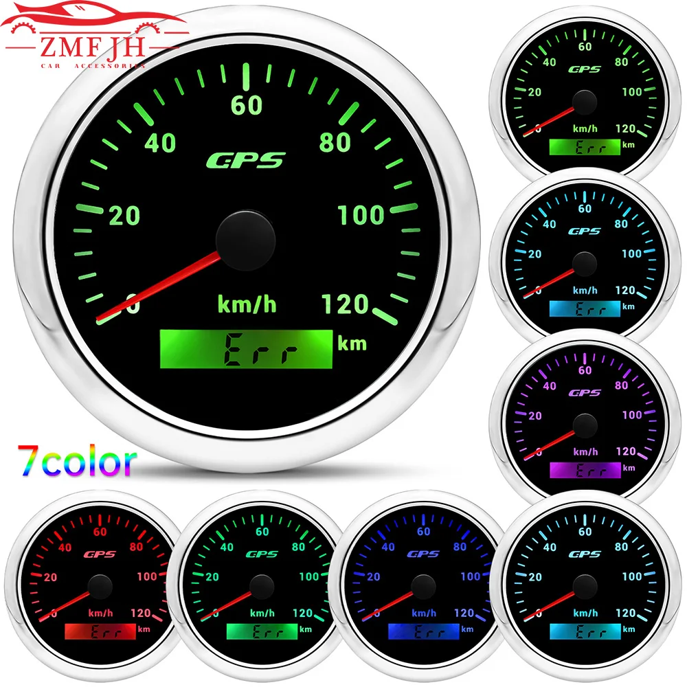 85MM GPS Speedometer For Motorcycle Marine Boat 7 Color Backlight 30 ...