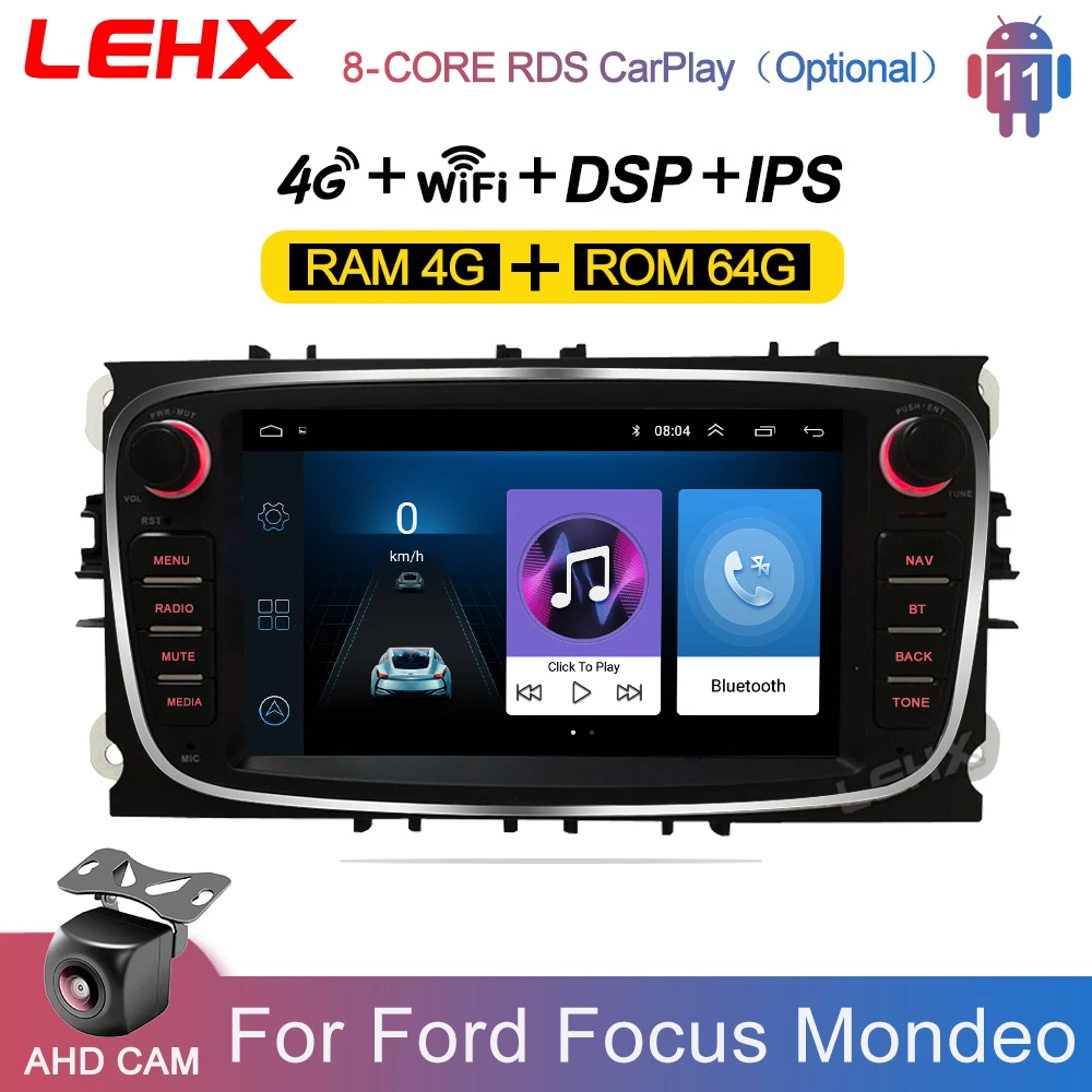 LEHX Radio Multimedia con gps para coche, reproductor con Android 11 ...