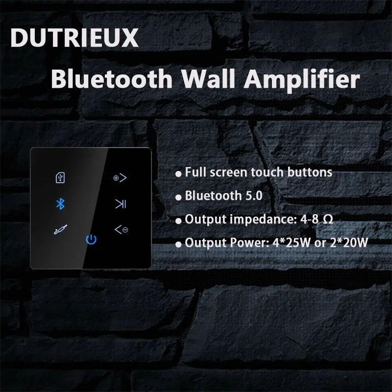 2-Channel-20W-Class-D-In-Wall-Amplifier-Audio-Touch-Screen-Bluetooth ...