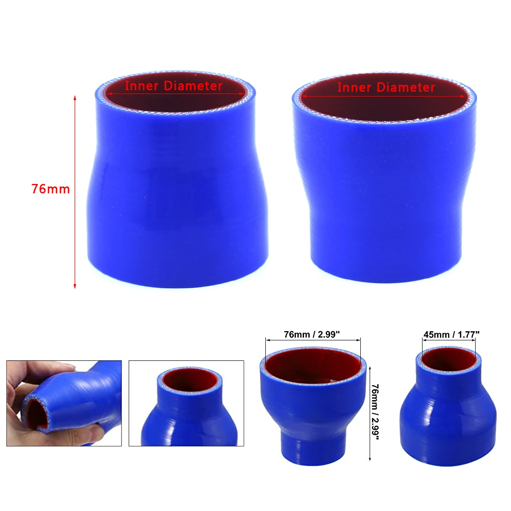0 Degree Silicone Tubing Hose Reducer Car Intercooler Turbo Intake Pipe ...