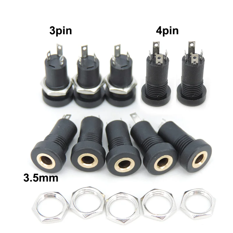 3-5MM-3-4Pin-Audio-Female-Jack-Socket-Stereo-3-Pole-4-Pole-PJ-392A ...