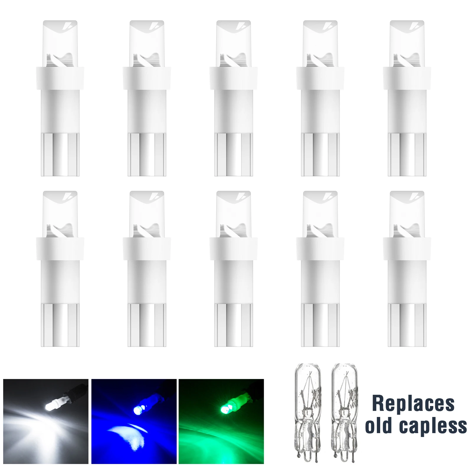 10PCS-T5-LED-Lights-W1-2W-W3W-LED-Car-Interior-Light-Sun-Visor-Auto ...