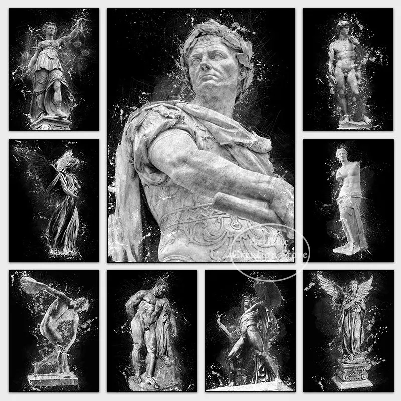 Black-and-White-Graffiti-Sculpture-Poster-Julius-Cesar-Hercules-Venus ...