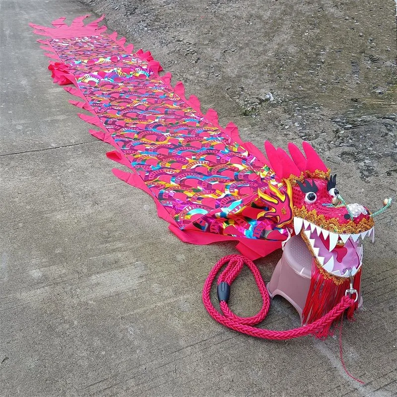 8 Meters Chinese Dance Dragon Set For Adults Plastic Head New Year ...