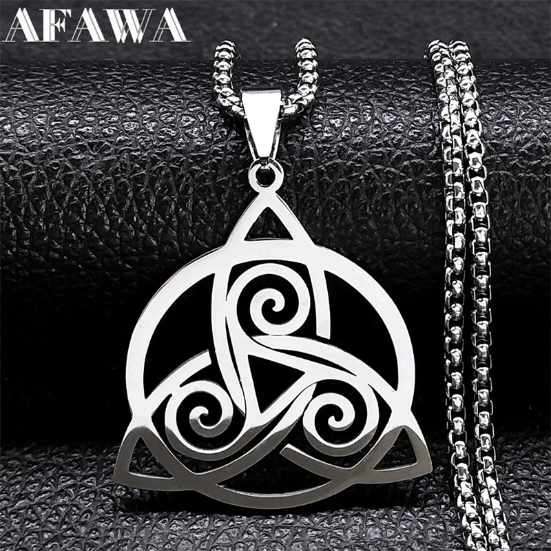 Wikinger-Trinity-Celtic-Knot-Anh-nger-Halskette-f-r-M-nner-Frauen-Edelstahl-Hexe-Triskele ...