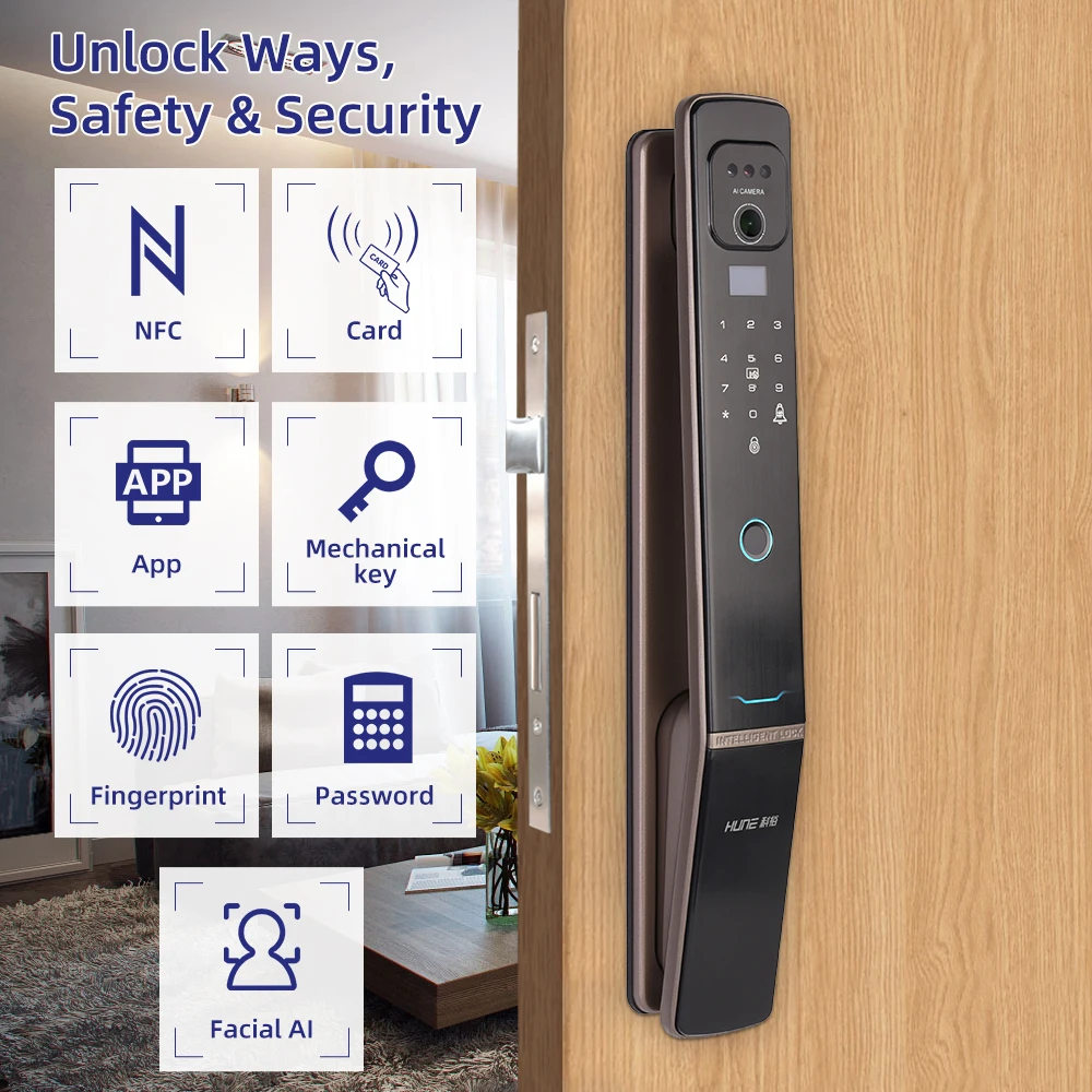 HUNE-3d-Face-Recognition-Digital-Password-Electronic-Fingerprint-Smart ...