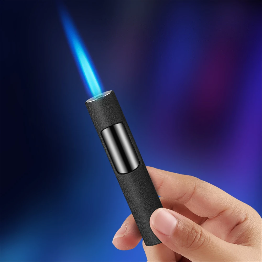 Portable-Metal-Turbo-Butane-Gas-Lighter-Press-Type-Adjustable-Windproof ...
