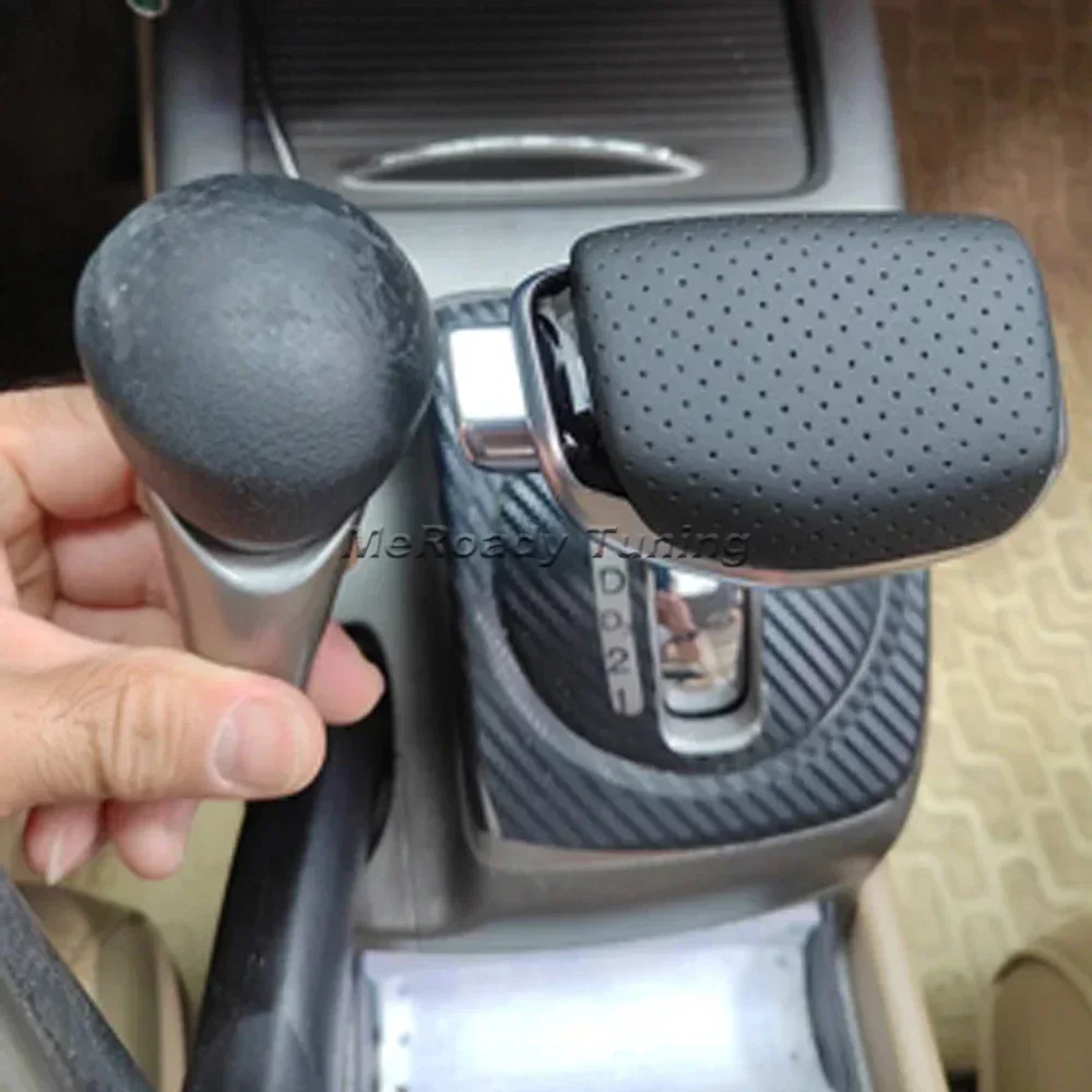 Perforated-leather-carbon-fiber-Gear-stick-auto-Shift-Knob-for-Honda ...