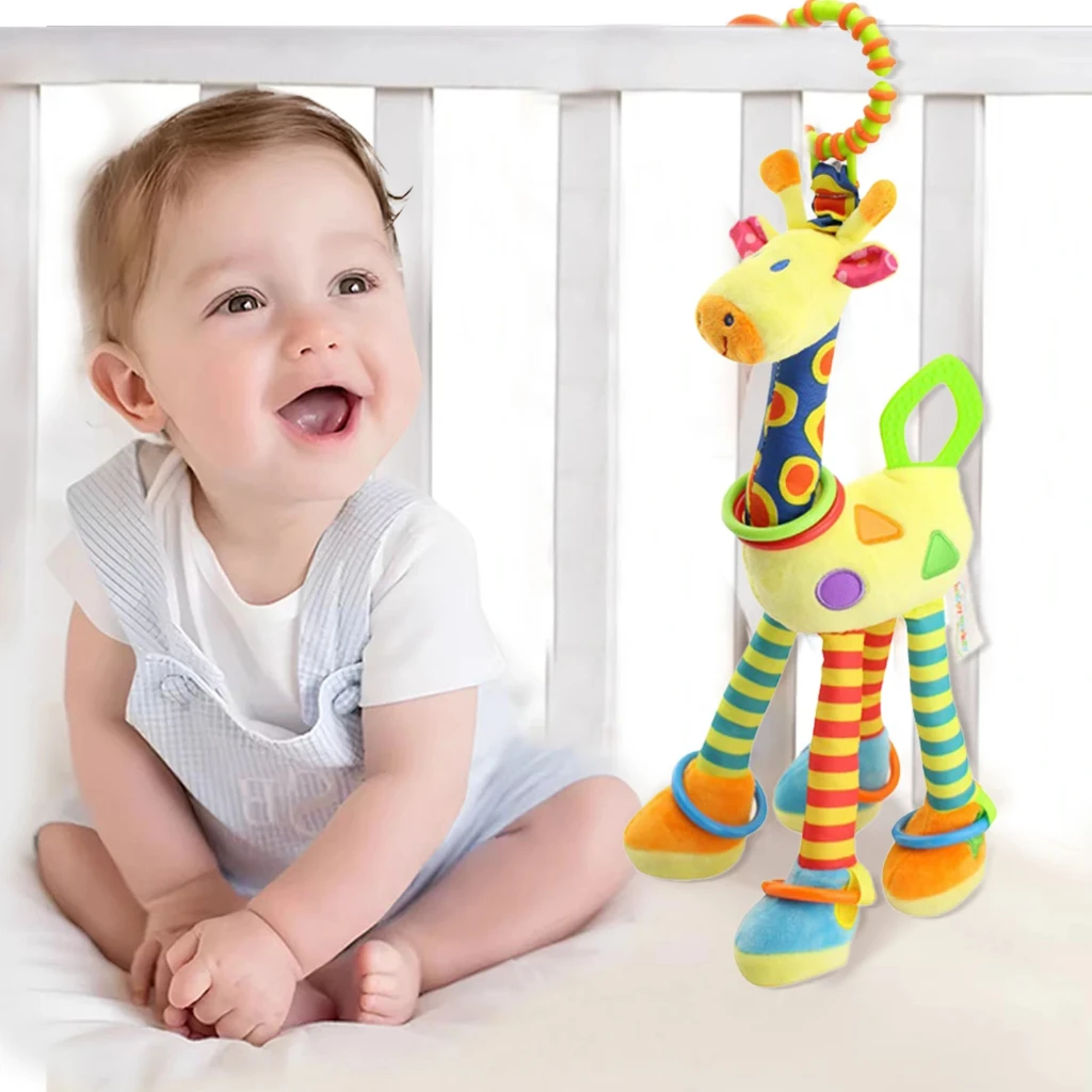 baby-development-soft-giraffe-animal-hand-bell-rattle-plush-giraffe-toy ...