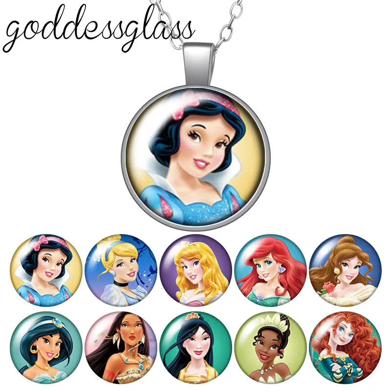 Disney-Princesses-Snow-white-Alice-Cinderella-Round-Photo-Glass ...