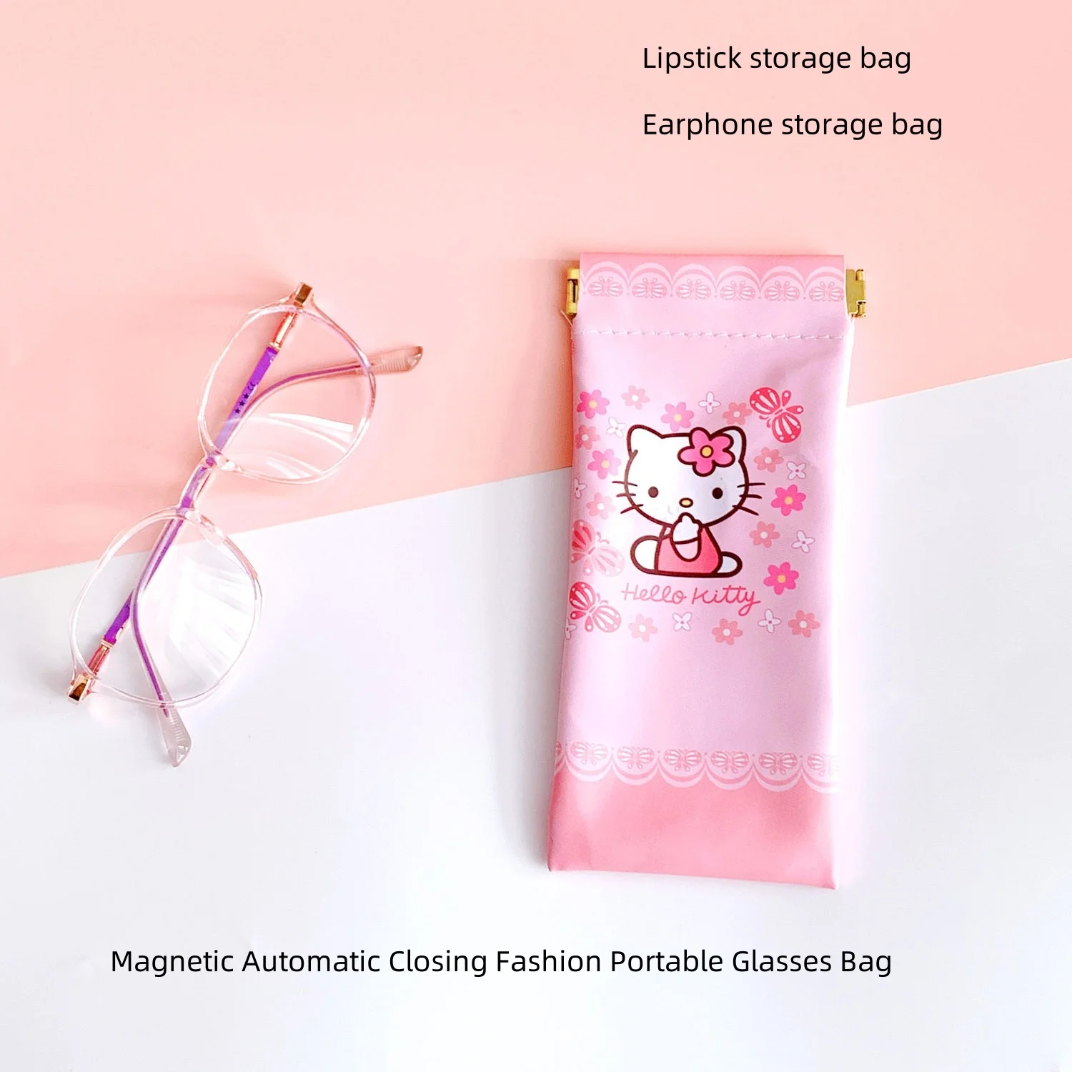 Sanrio-Hello-Kitty-Kuromi-Melody-Glasses-Case-Magnetic-Automatic ...