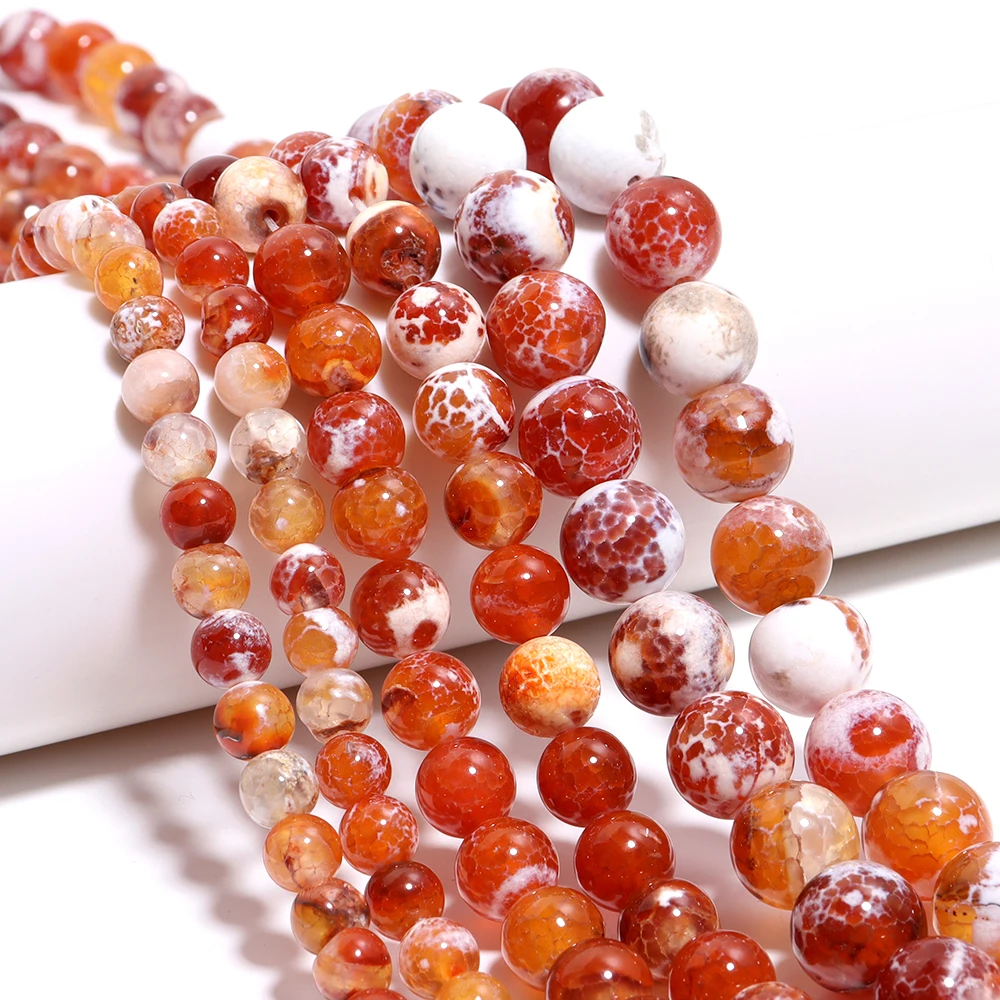 Natural Faceted White Red Frost Cracked Fire Carnelian Onyx Agates ...