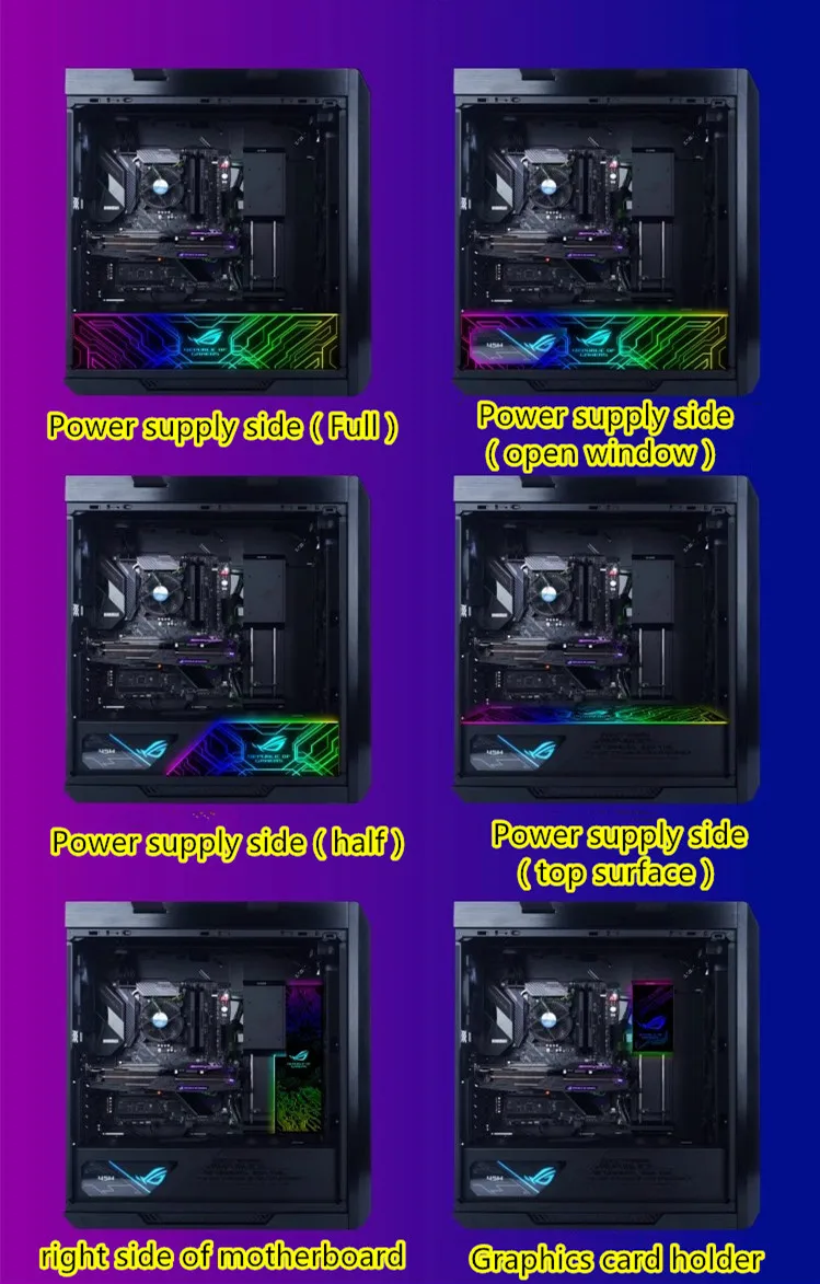 Mod Rog-rgb Painel De Iluminação Strix Helios Psu Suporte Gpu Argb ...