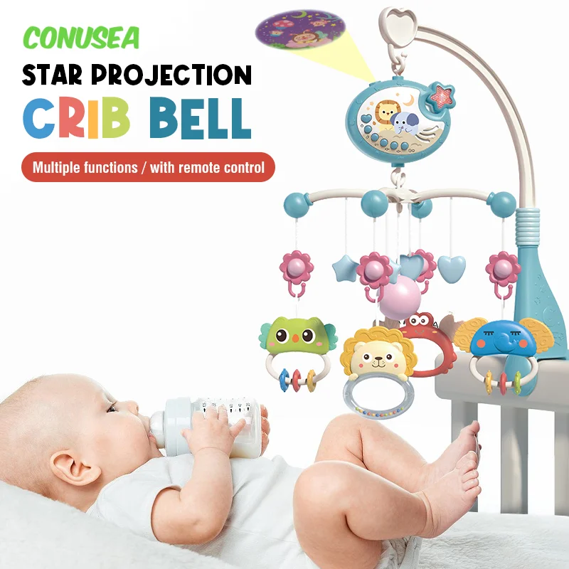Baby-Crib-Mobile-Rattle-with-Projector-Infant-Rotating-Musical-Night ...