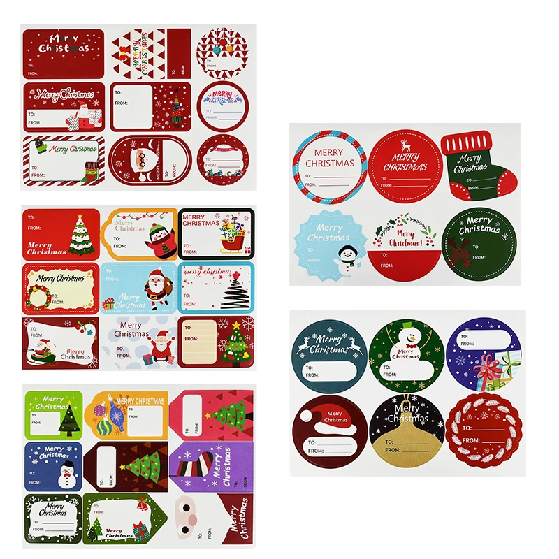 5Sheet-Merry-Christmas-Label-Sticker-Present-Seal-Gift-Package-Sticker ...