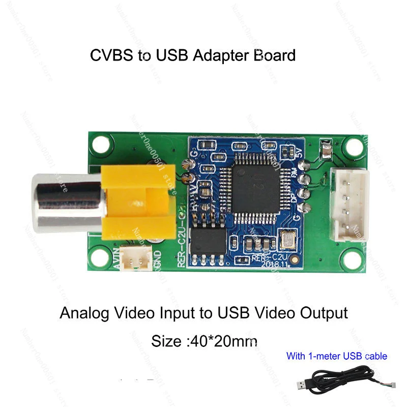 Analog AV Video Input to Digital USB Camera Adapter Board CVBS to UVC ...