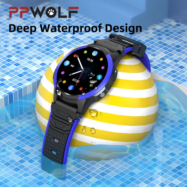 PPWOLF Kids Smart Watch Children SOS 4G Call Real Meter-level GPS ...