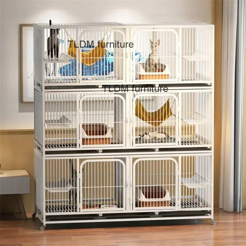 Indoor-Cat-Cages-Breeding-Cages-Three-layer-Cat-House-Household-Cat ...