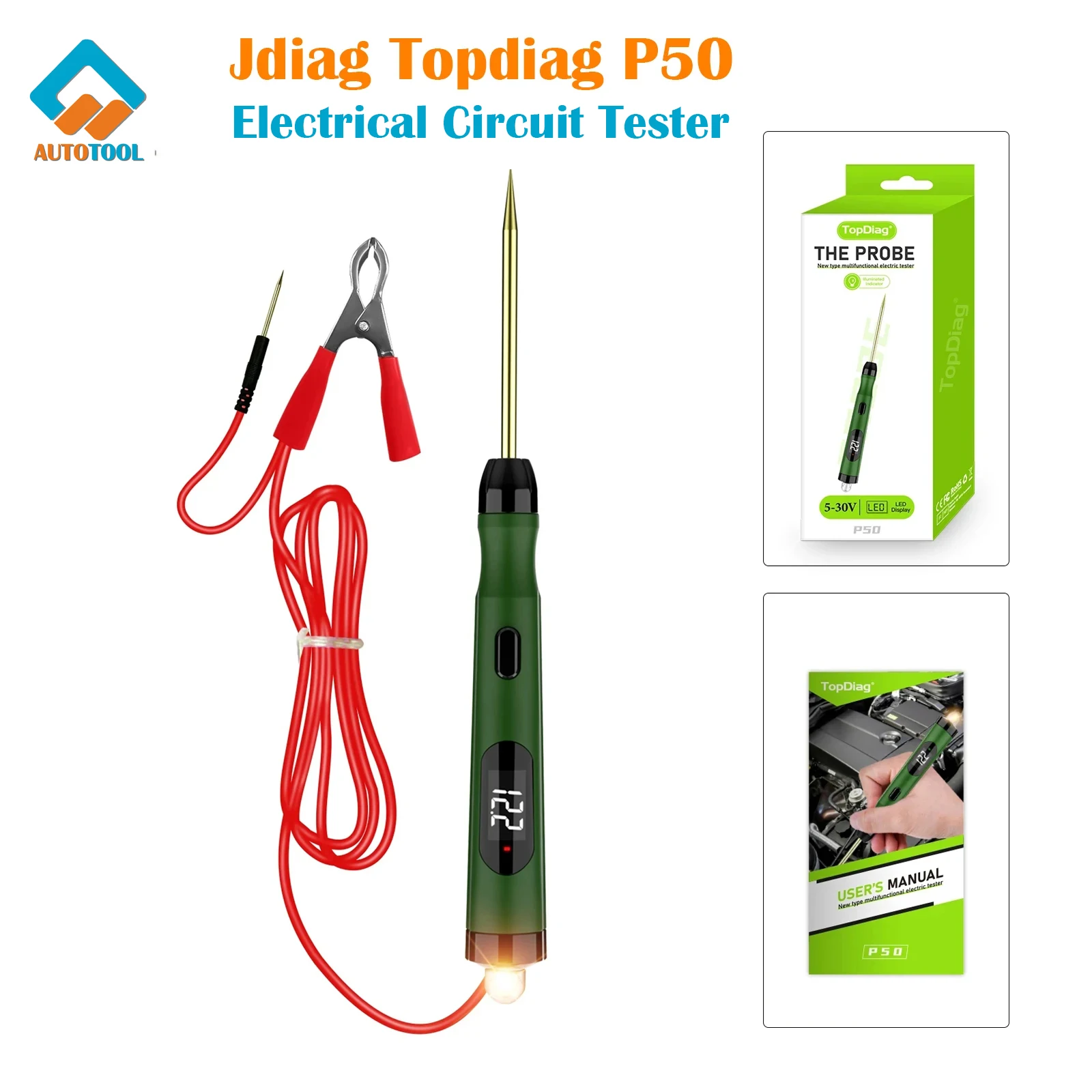 JDiag-P50-Topdiag-P50-Car-Electrical-Circuit-Tester-Power-Probe-5V-30V ...