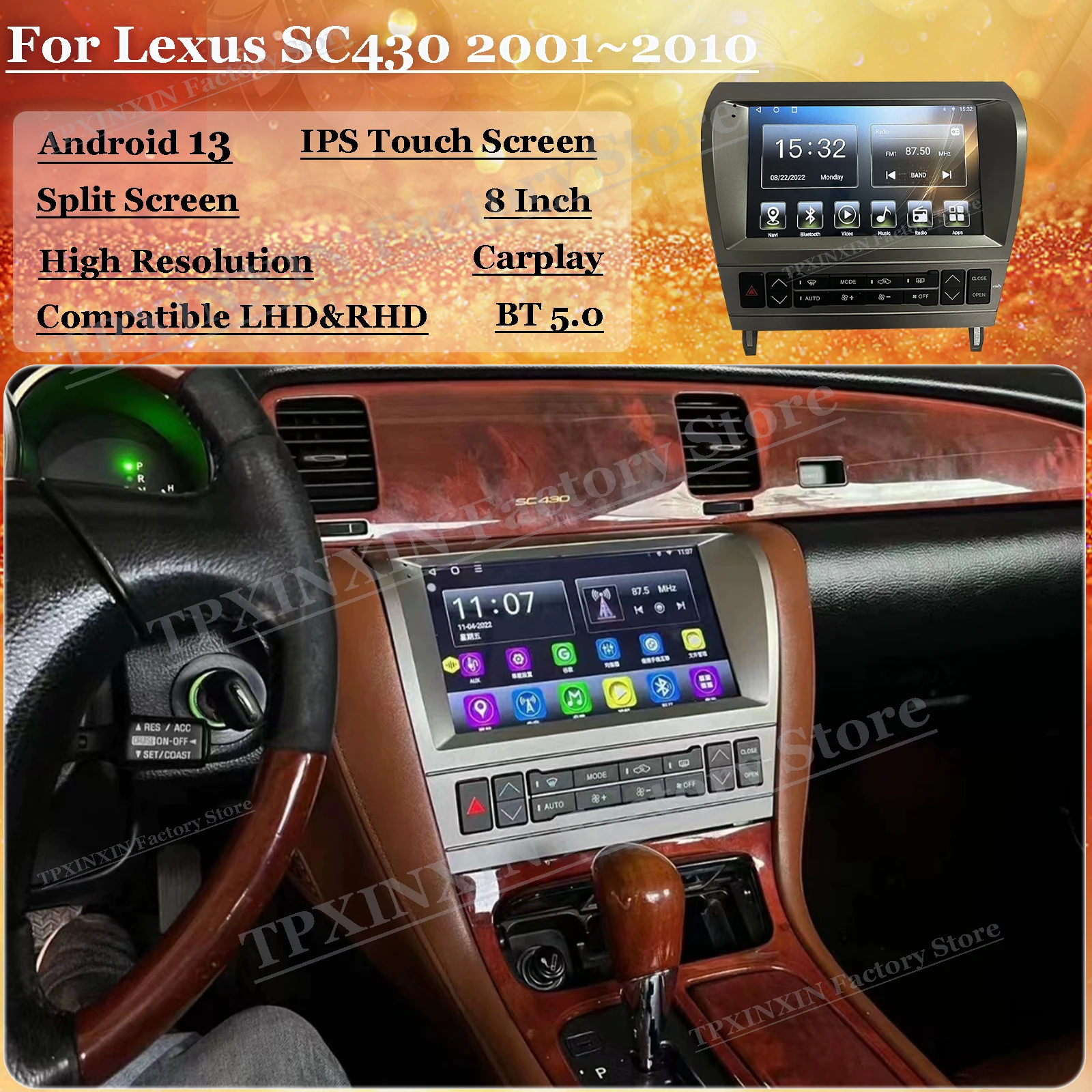 Android Automotive Multimedia For Lexus SC430 2001 2002 2003 2004 2005 ...