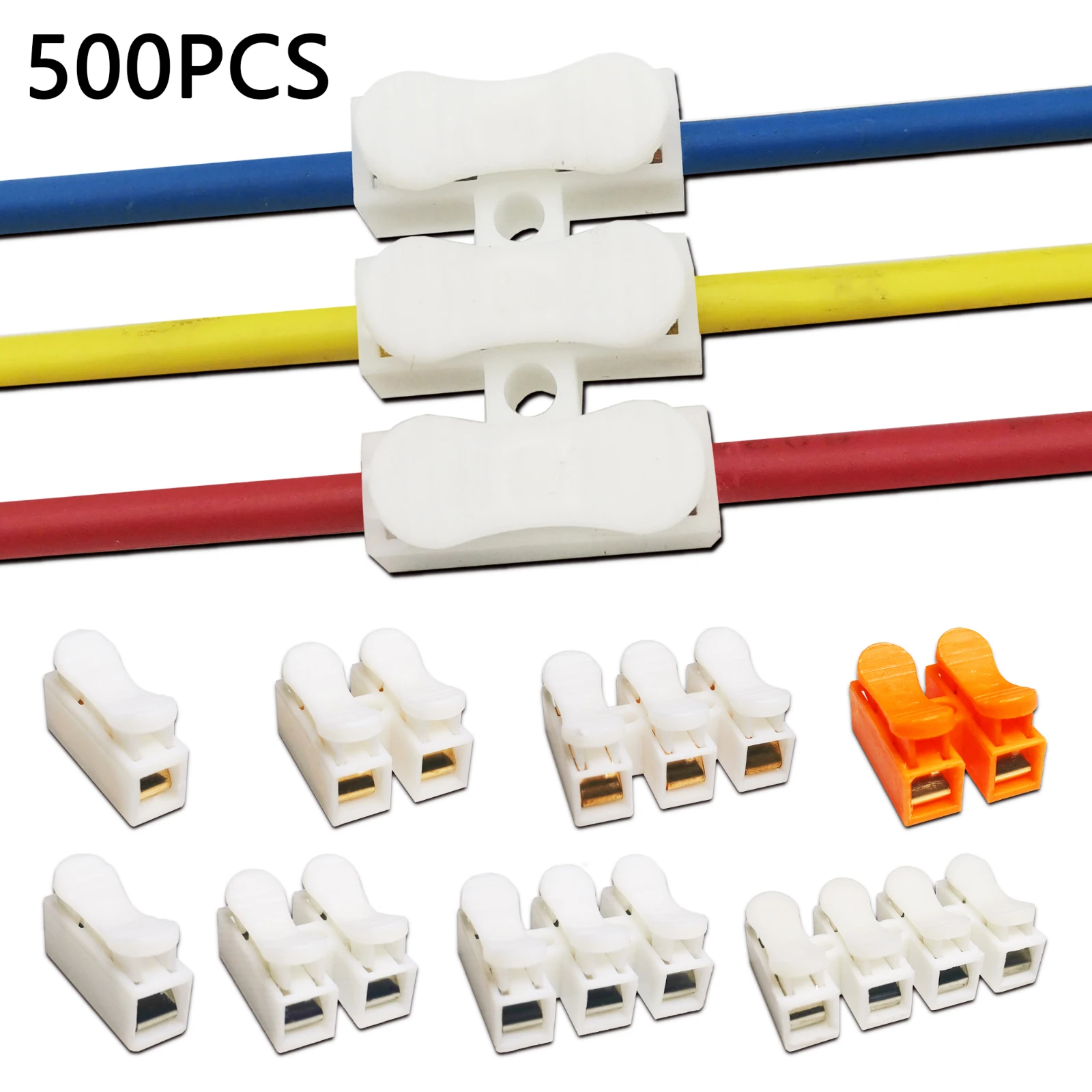 500pcs-Quick-Splice-Lock-Wire-Connectors-Copper-Electrical-Cable ...
