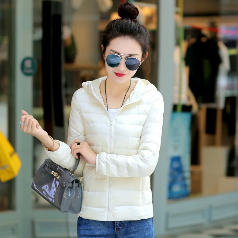 Chaqueta-de-plum-n-de-pato-para-mujer-Plum-fero-corto-fino-con-capucha ...