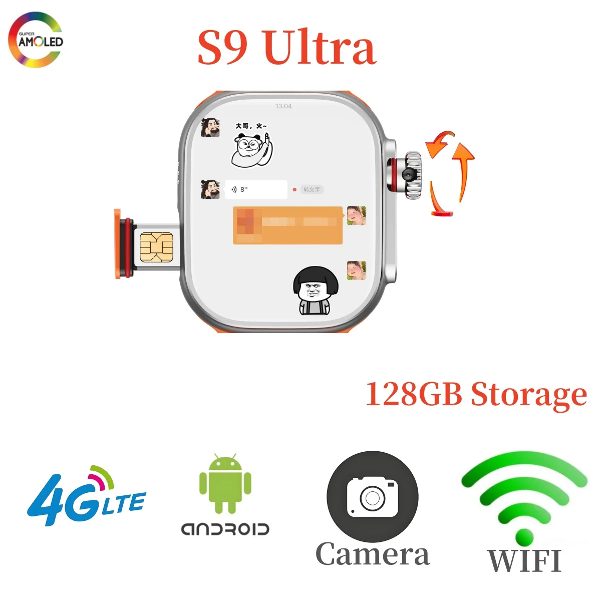 Reloj-inteligente-S9-Ultra-2-4G-Android-Pantalla-AMOLED-de-aleaci-n-de ...