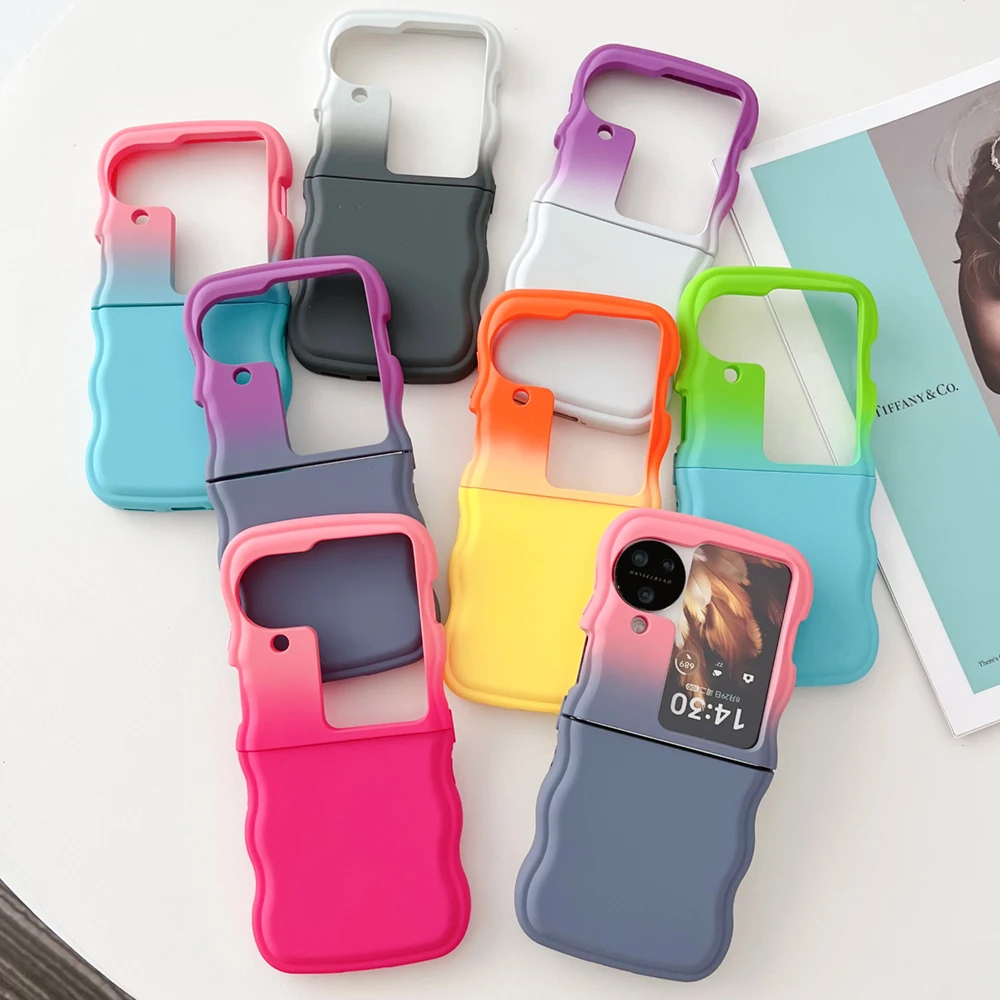 for-OPPO-Find-N3-N2-Flip-Case-Curly-Bumper-Gradual-Color-Soft-Matte ...
