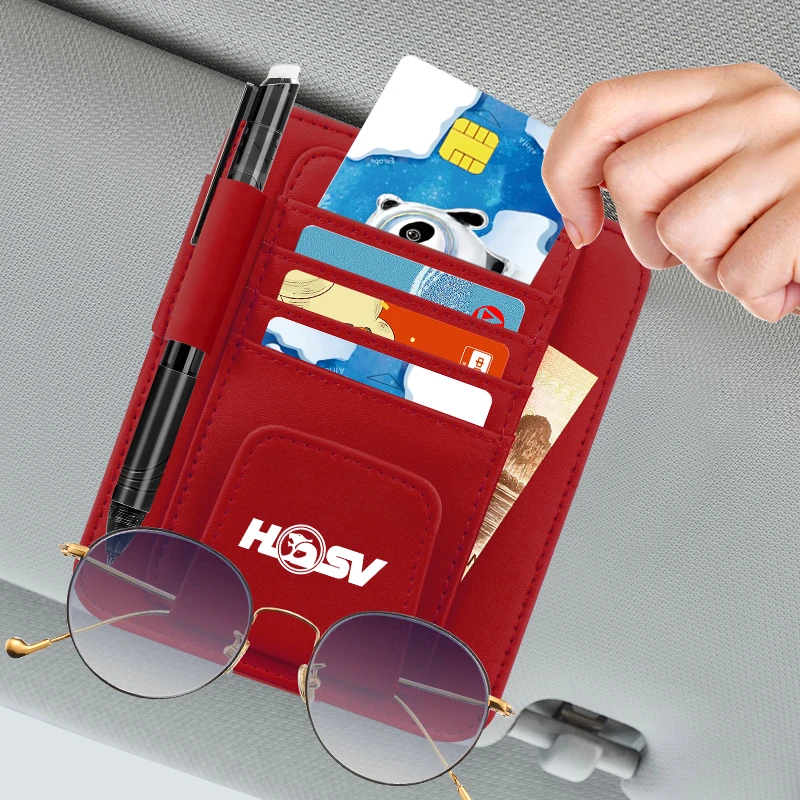 Car Auto Sun Visor Point Pocket Organizer Pouch Bag Card Glasses ...