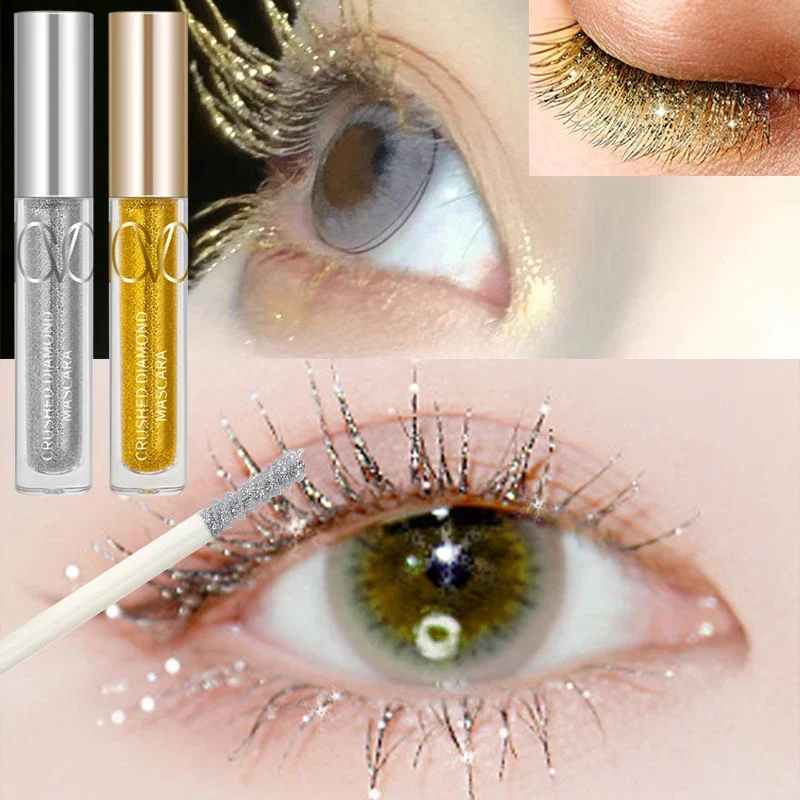 Gold Sliver Glitter Mascara Quick Dry Long Lasting Waterproof Curling ...