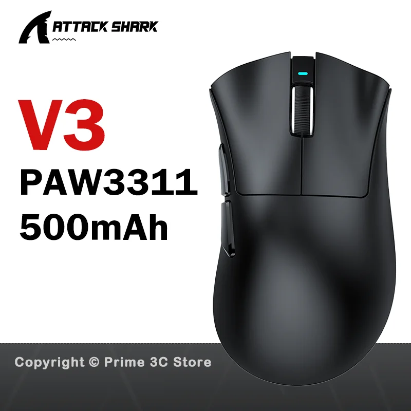 ATTACK SHARK V3 Superlight Wireless Mouse 65g PAW3311 1000Hz 25K DPI ...