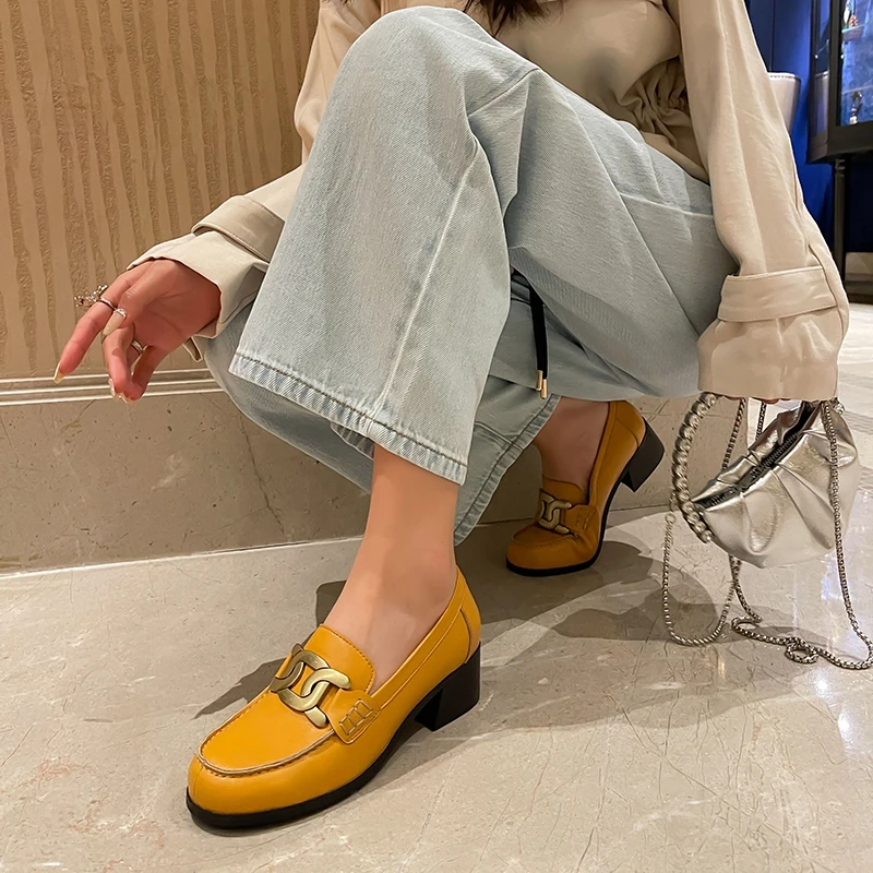 Women-s-New-Spring-and-Autumn-Round-Head-Metal-Fasteners-with-Genuine ...