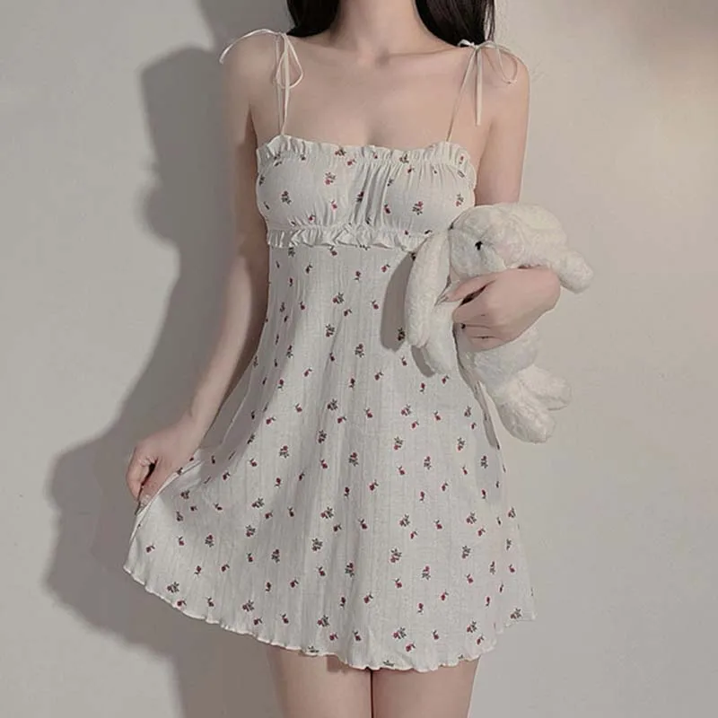 Summer-Women-Stringy-Selvedge-Sleeveless-Soft-Floral-Pajama-Thin-Lady ...