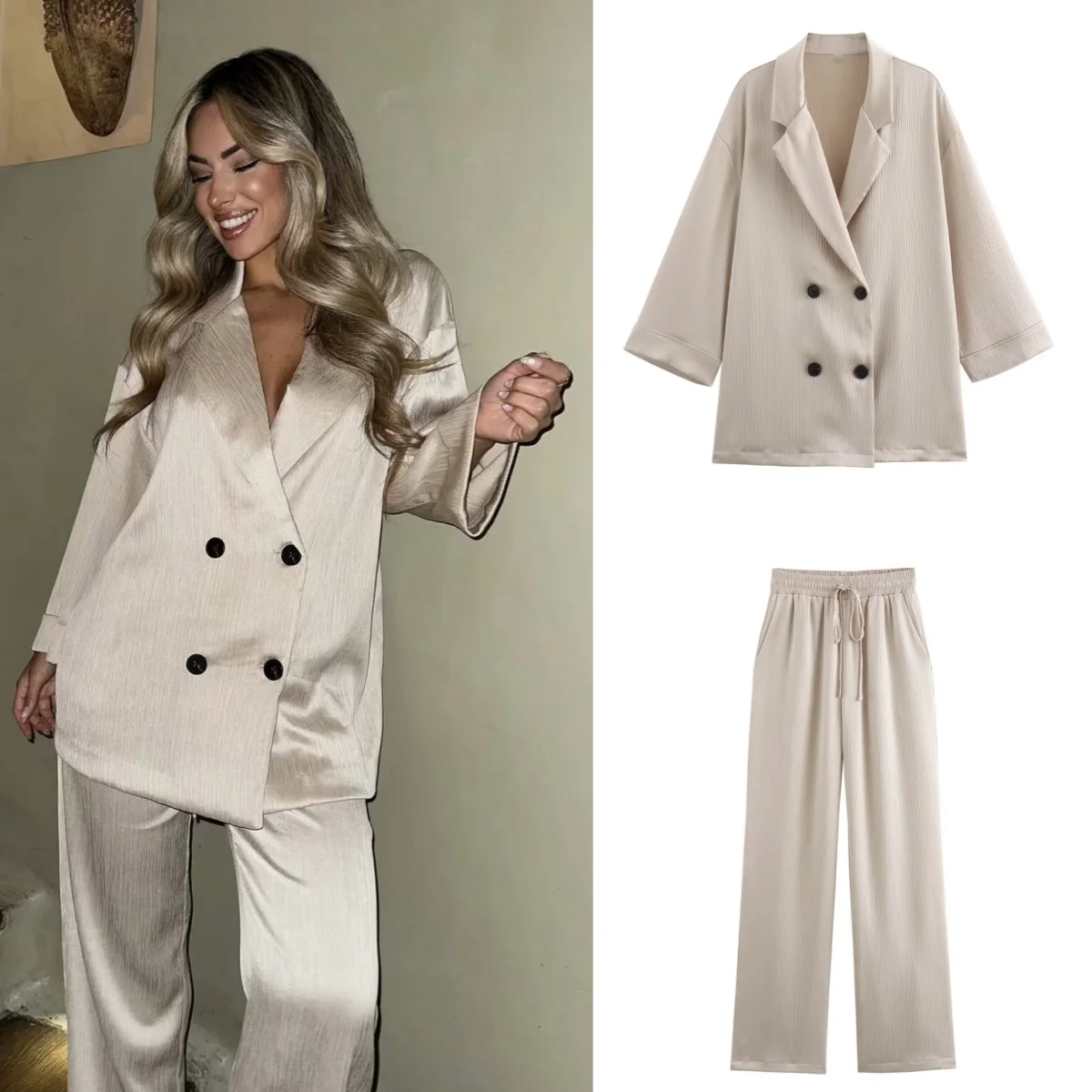 PB-ZA-2024-Women-s-Summer-New-Solid-Color-Versatile-Wrinkle-Effect ...