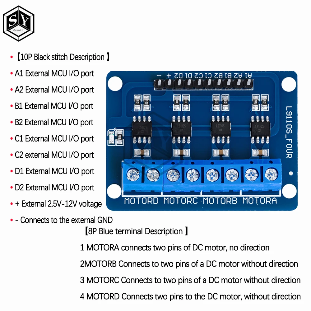 L9110s-4-Kanal-Antrieb-Gleichstrom-motorantrieb-platine-Motorantrieb-modul-Smart-Car-4-Wege ...