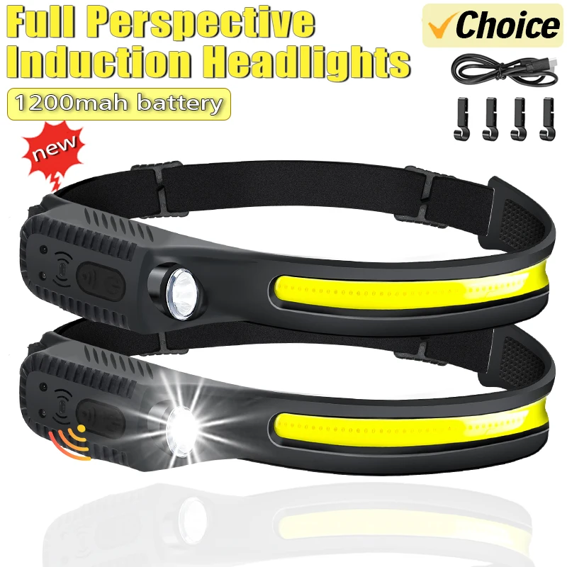 Induction-Headlamp-COB-LED-Sensor-Head-Lamp-Built-in-Battery-Flashlight ...