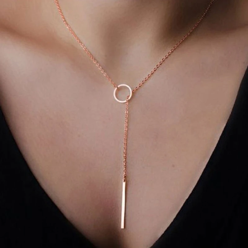 Minimalist-Round-Stick-Pendant-Necklace-for-Women-Pearl-Clavicle ...