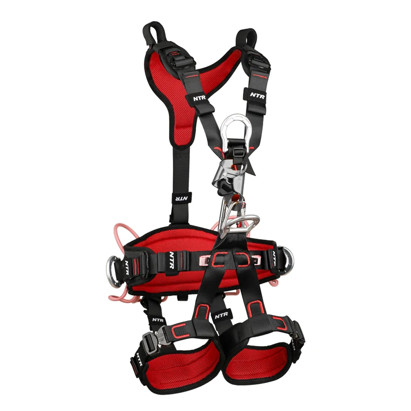 Climbing Rope Access Harness with Chest Ascender Fall Arrest Work ...