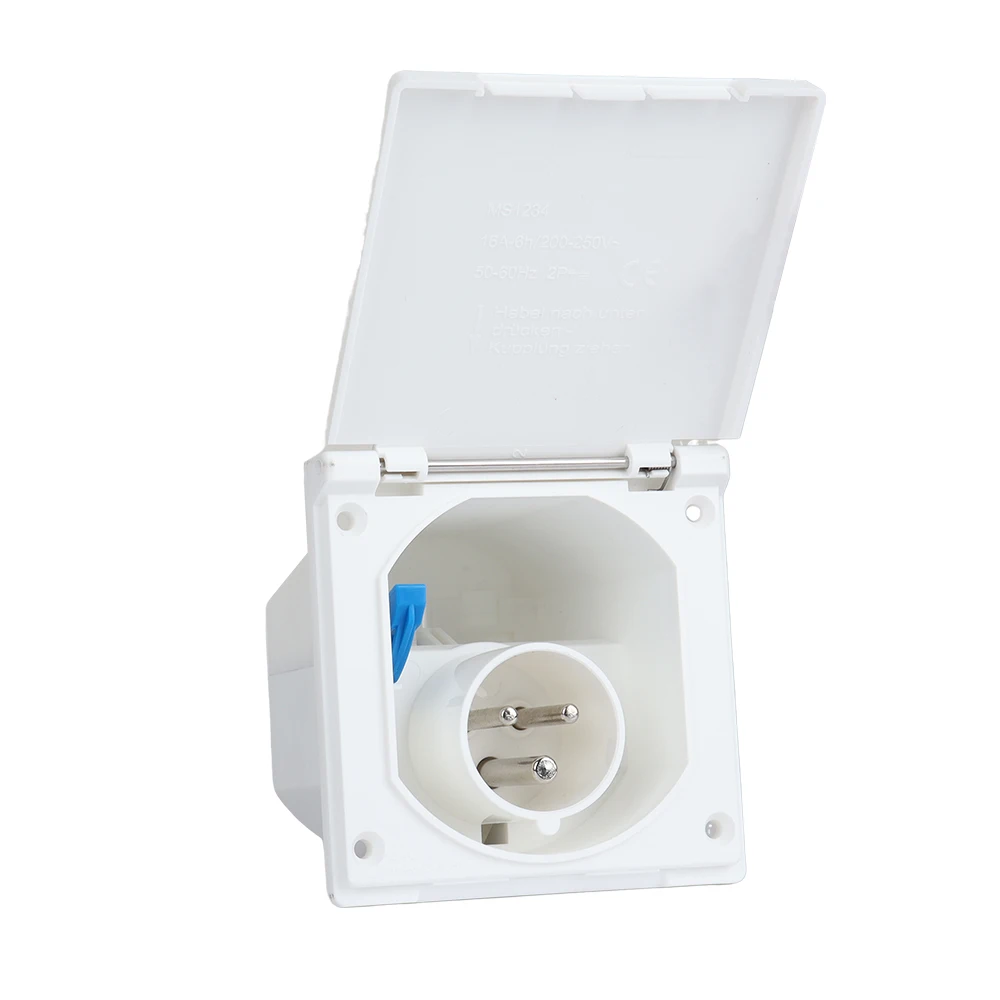 1PC 240V 16A RV External Electrical Socket With Cover Waterproof Plug ...