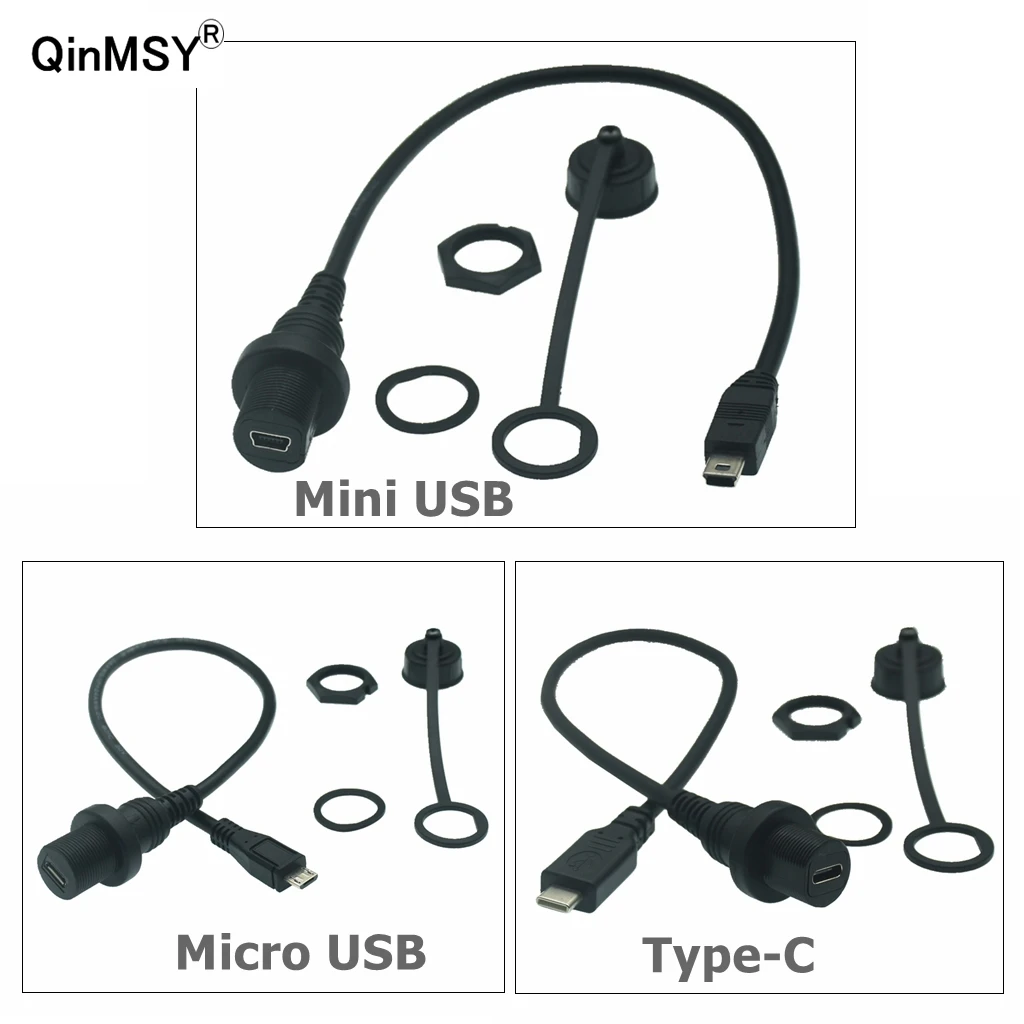 IP67-Micro-USB-Waterproof-Cable-Mini-USB-5pin-Type-c-USB3-1-IP-67-Male ...