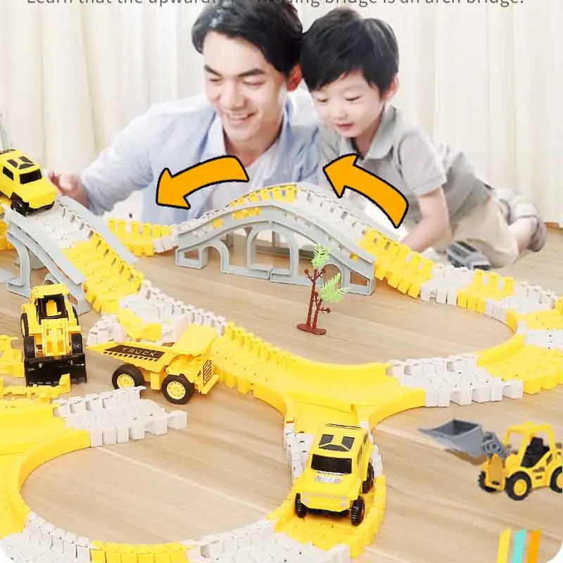 137-467pcs-Children-Electric-Track-Toy-Car-Engineering-Car-Kids ...