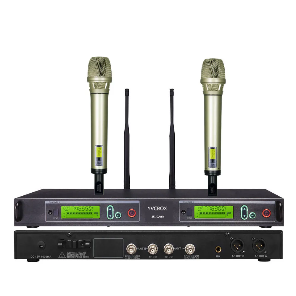Cordless Dual Handheld Dynamic KTV Wireless Microphone Professional ...
