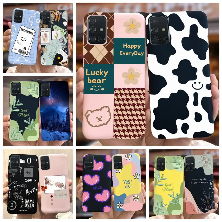 For Samsung Galaxy A31 A41 A51 A71 Case Cute Art Painted Back Cover ...