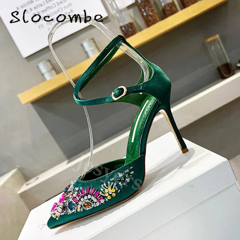 New-Toe-Pointed-Pumps-Female-High-Heel-Multicolor-Diamond-String-Bead ...