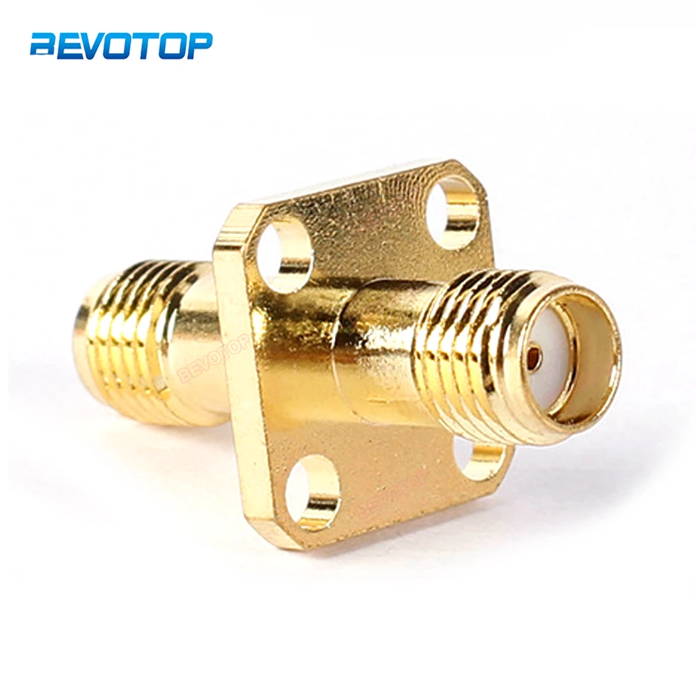 2PCS-Lot-SMA-Female-to-SMA-Female-Adapter-4-Hole-Sqaure-Flange-Panel ...